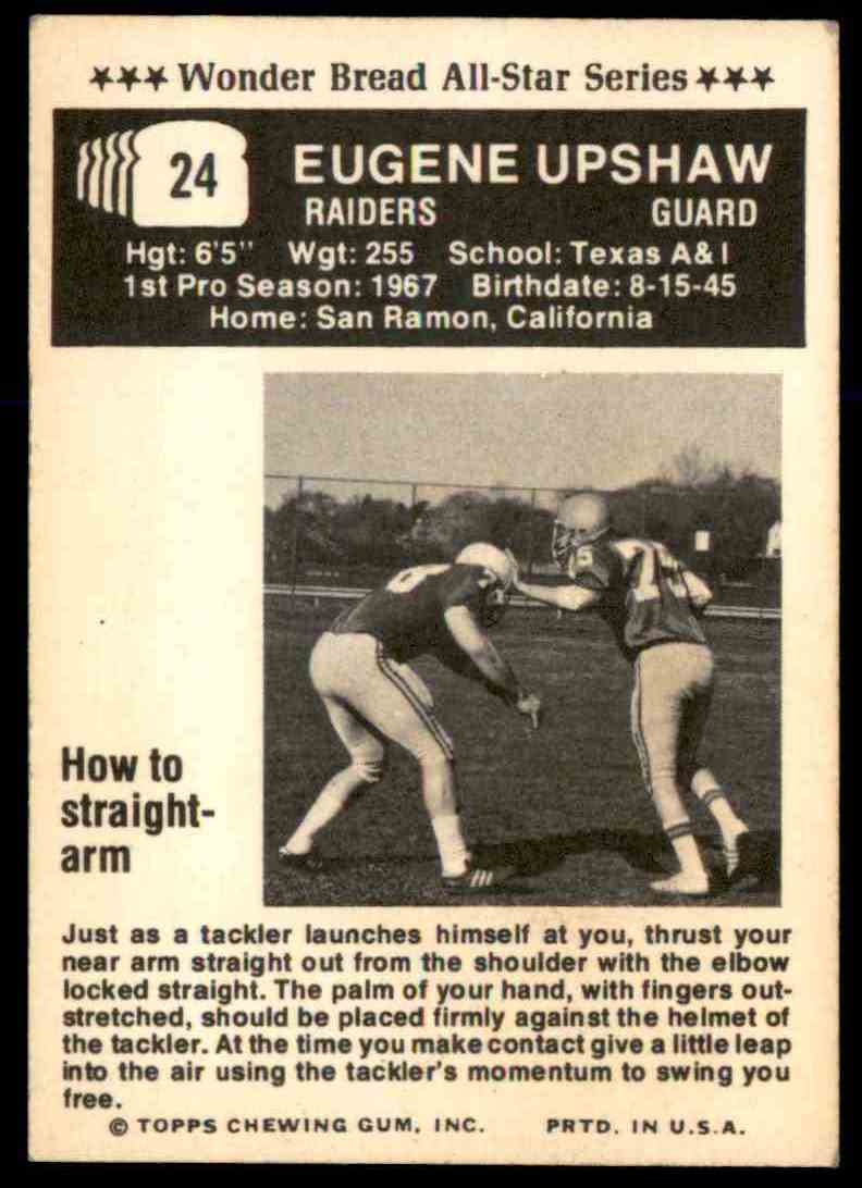 1974 Topps Wonder Bread All-Star Series Eugene Upshaw #24 on Kronozio