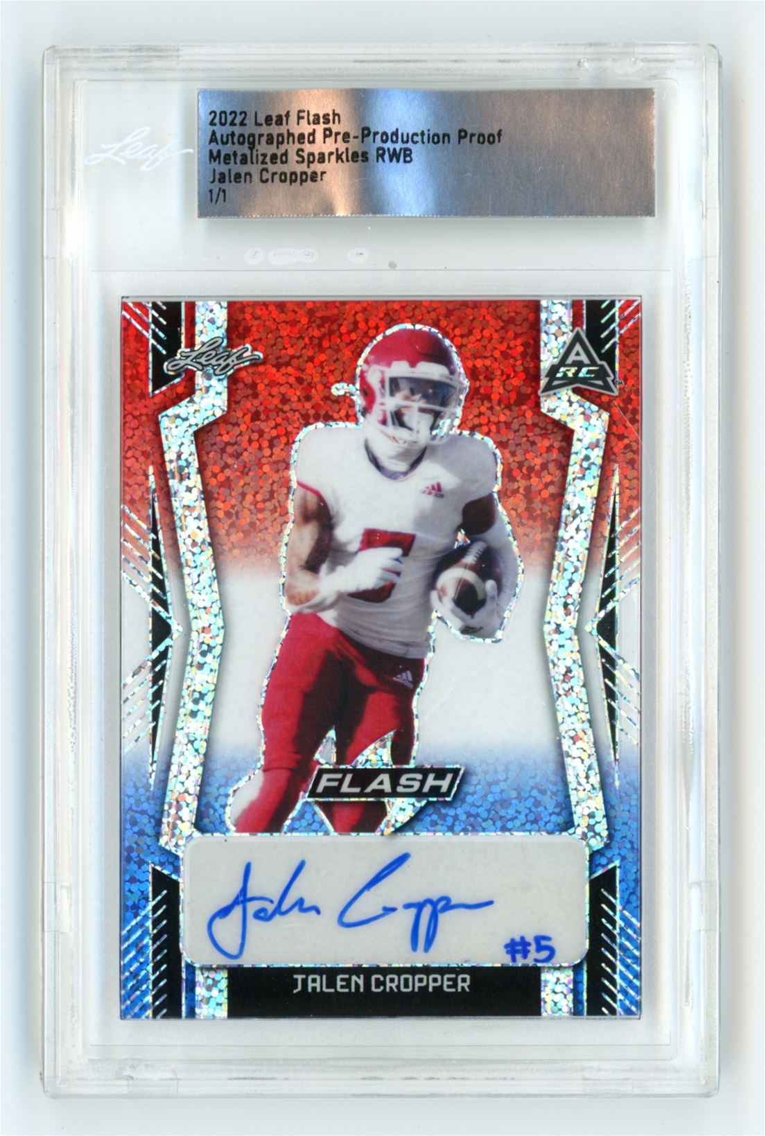 2022 Leaf Flash Football Metalized Sparkles Red White Blue Jalen ...