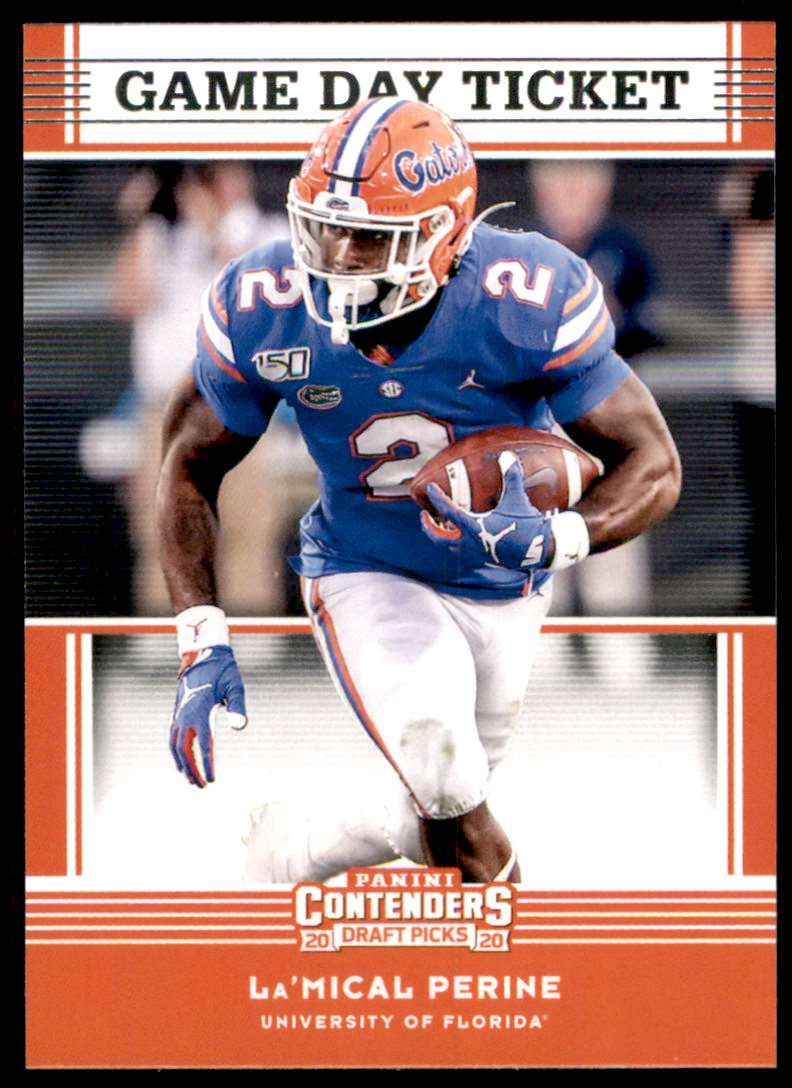 2020 Panini Contenders Draft Picks Game Day Tickets Football Card La'Mical Perine #29 on Kronozio