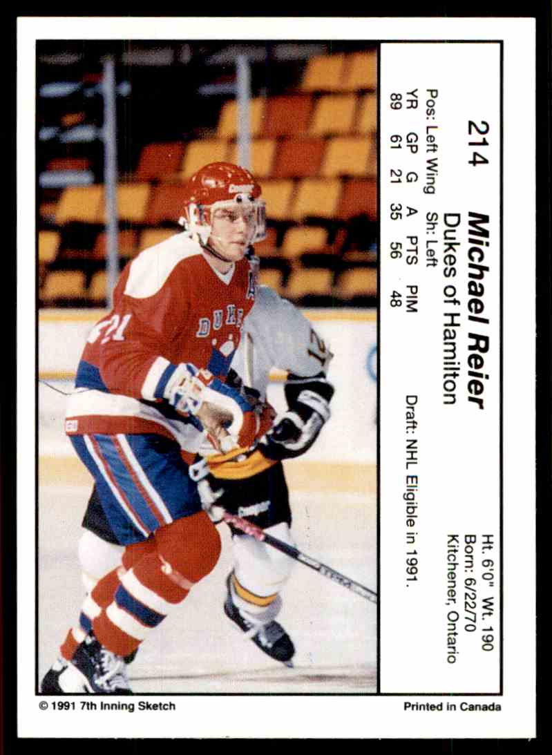 1990-91 7Th Inning Sketch Ohl Mike Reier #214 on Kronozio