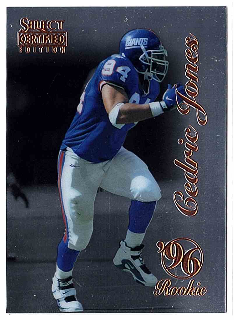 1996 Select Certified Football Card Cedric Jones RC #86 on Kronozio