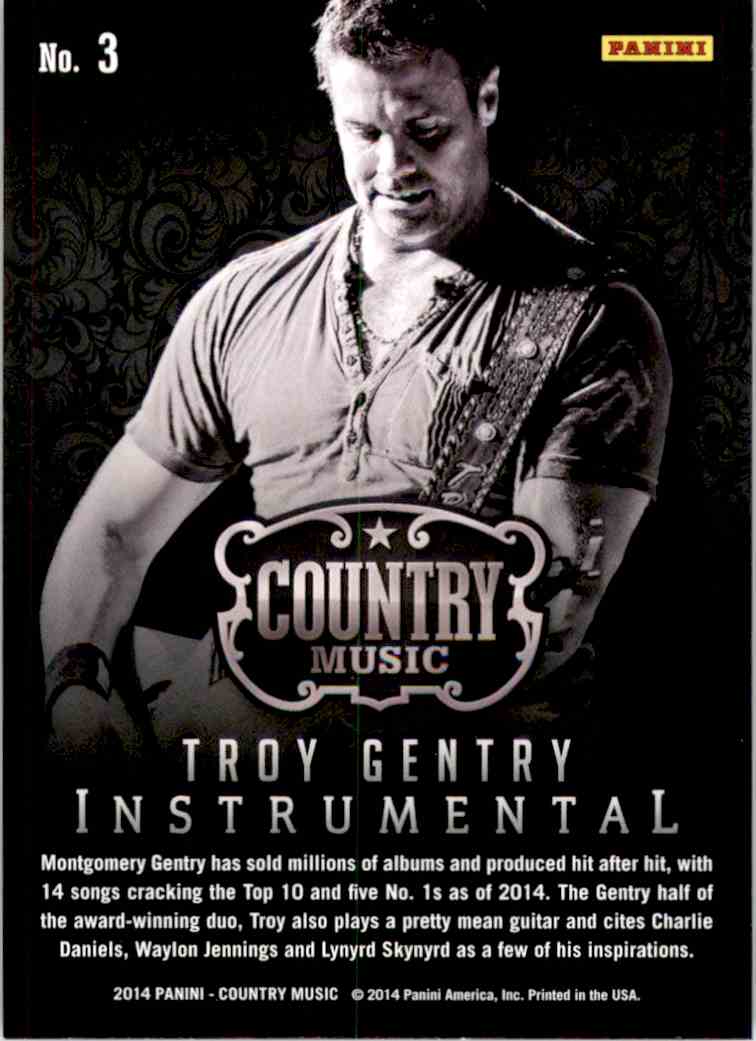 2015 Country Music Instrumentals Green Troy Gentry #3 on Kronozio