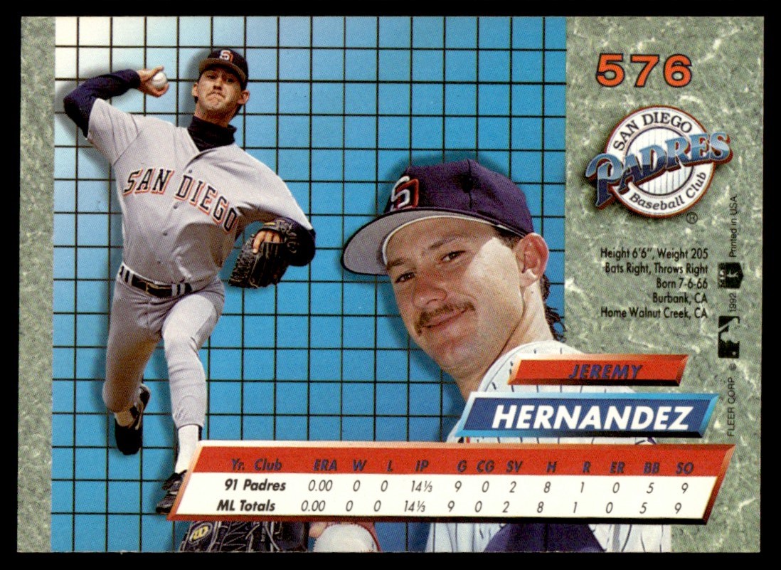 1992 Ultra Jeremy Hernandez #576 on Kronozio