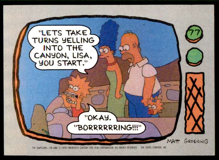 1990 The Simpsons Let's Take Turns Yelling Into The Canyon, Lisa, You ...