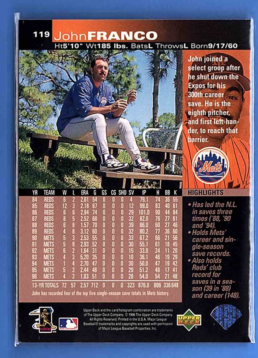 1997 Upper Deck John Franco #119 on Kronozio