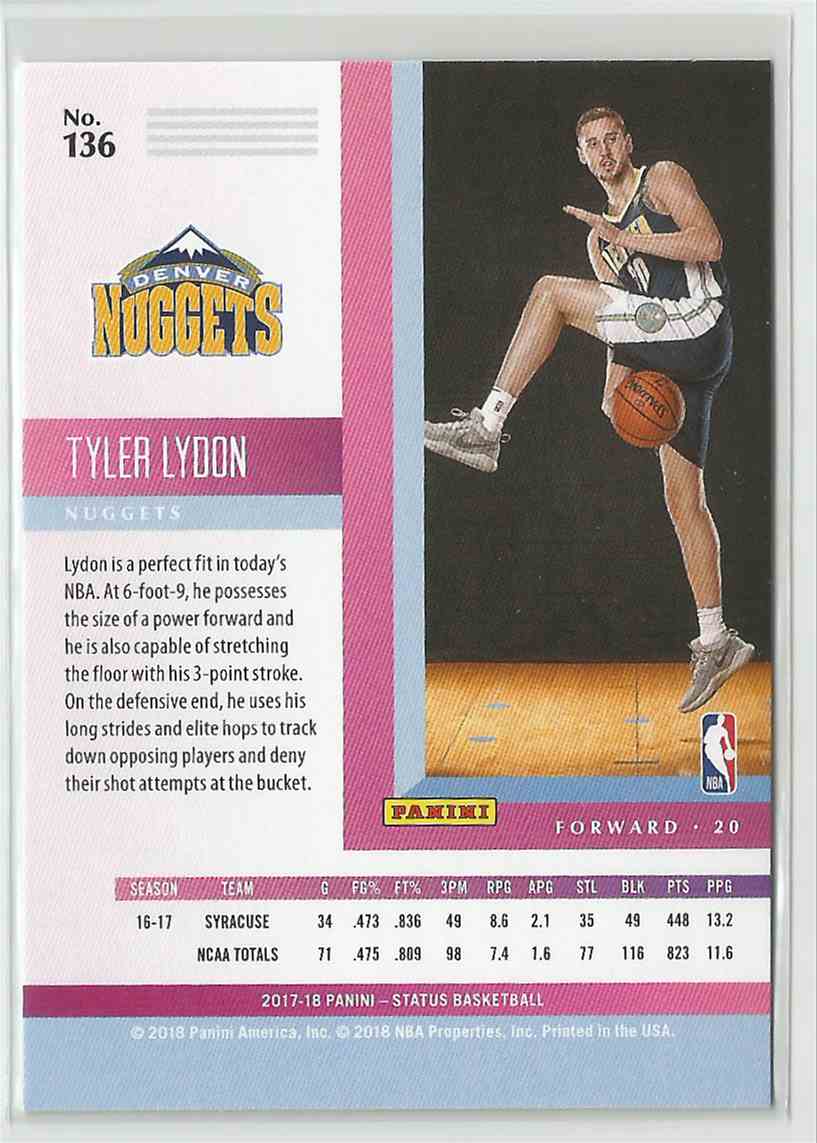 2018-19 Panini Status Tyler Lydon #136 on Kronozio