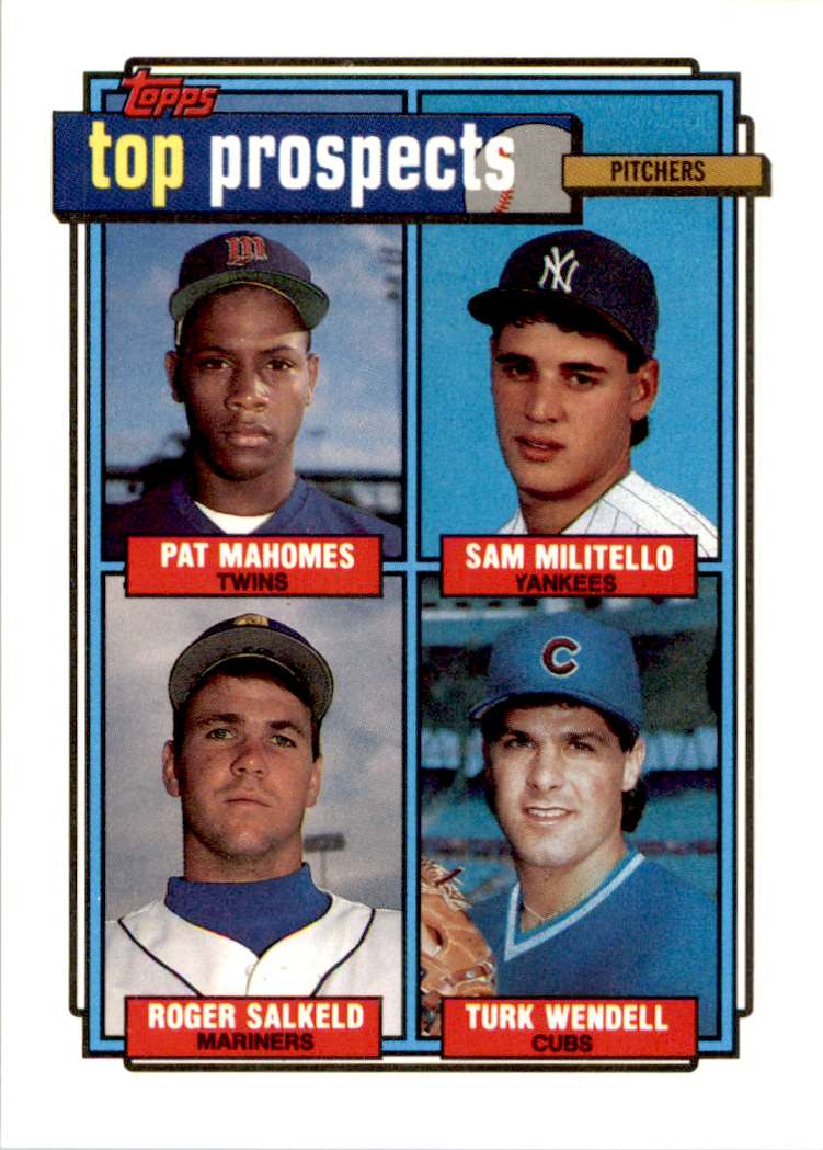 1992 Topps Pat Mahomes, Sam Militello, Roger Salkeld, Turk Wendell #676 ...