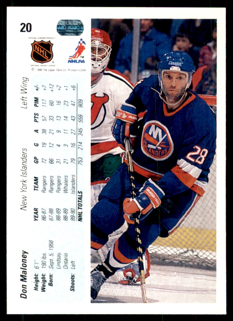 1990-91 Upper Deck Don Maloney #20 on Kronozio