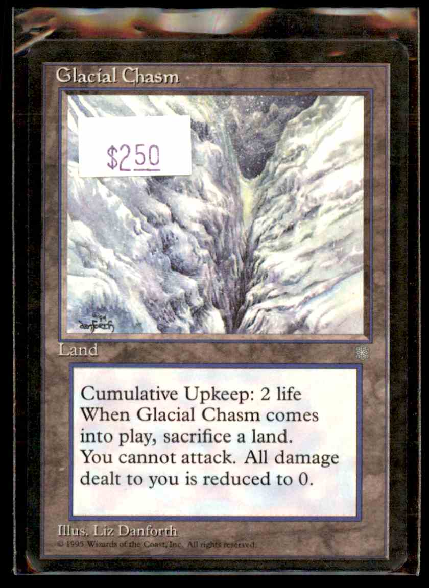 1995 Magic The Gathering Ice Age Glacial Chasm #129 on Kronozio