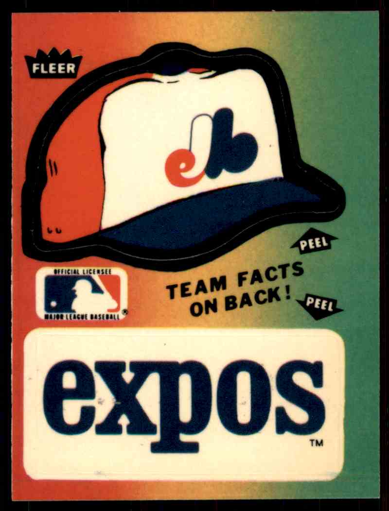 1982 Fleer MLB Logo Stickers W/Team Stats Montreal Expos Cap #NNO on ...
