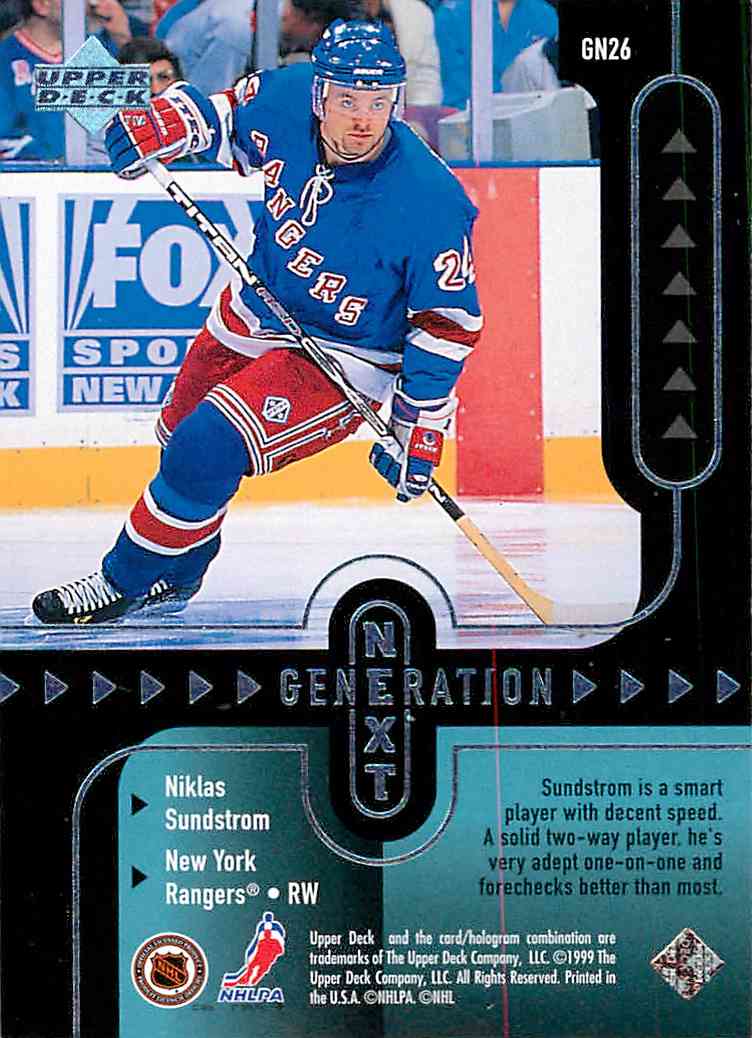 1998-99 Upper Deck Generation Next Peter Forsberg/Niklas Sundstrom # ...