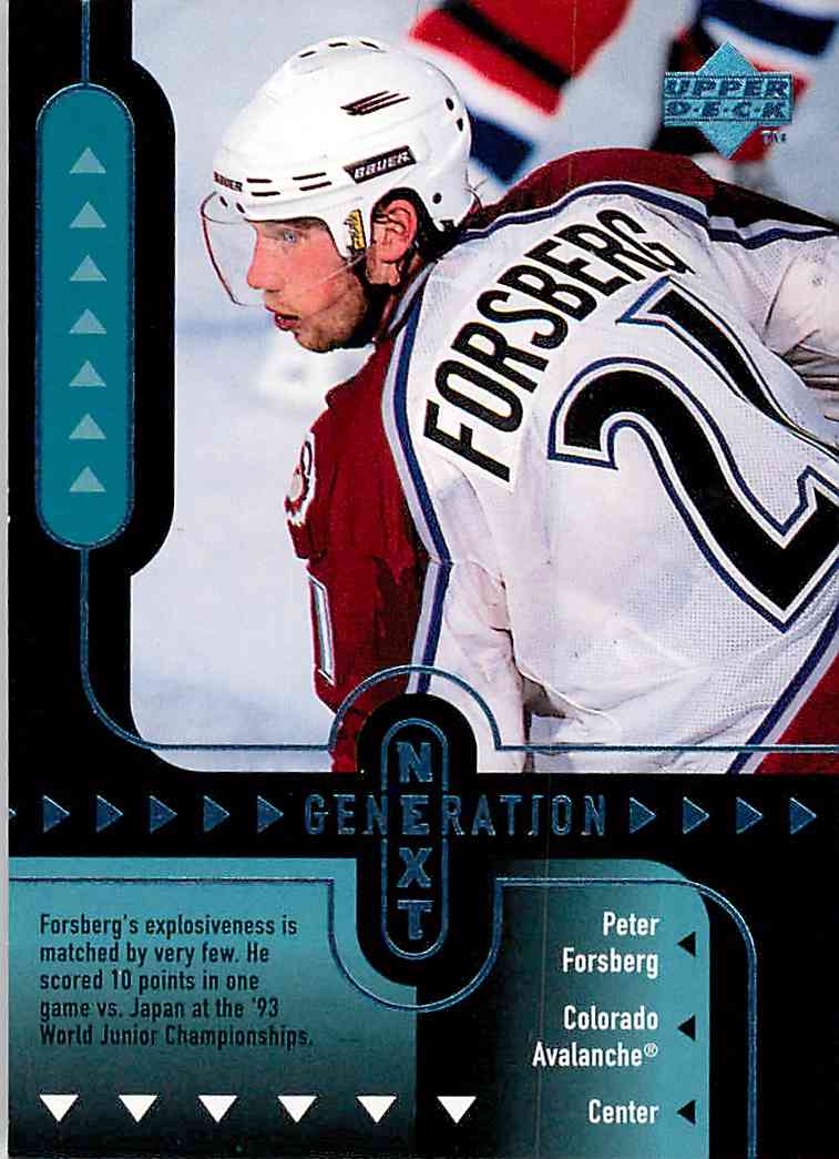 1998-99 Upper Deck Generation Next Peter Forsberg/Niklas Sundstrom # ...