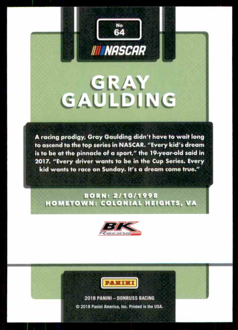 2018 Donruss Red Gray Gaulding #64 on Kronozio