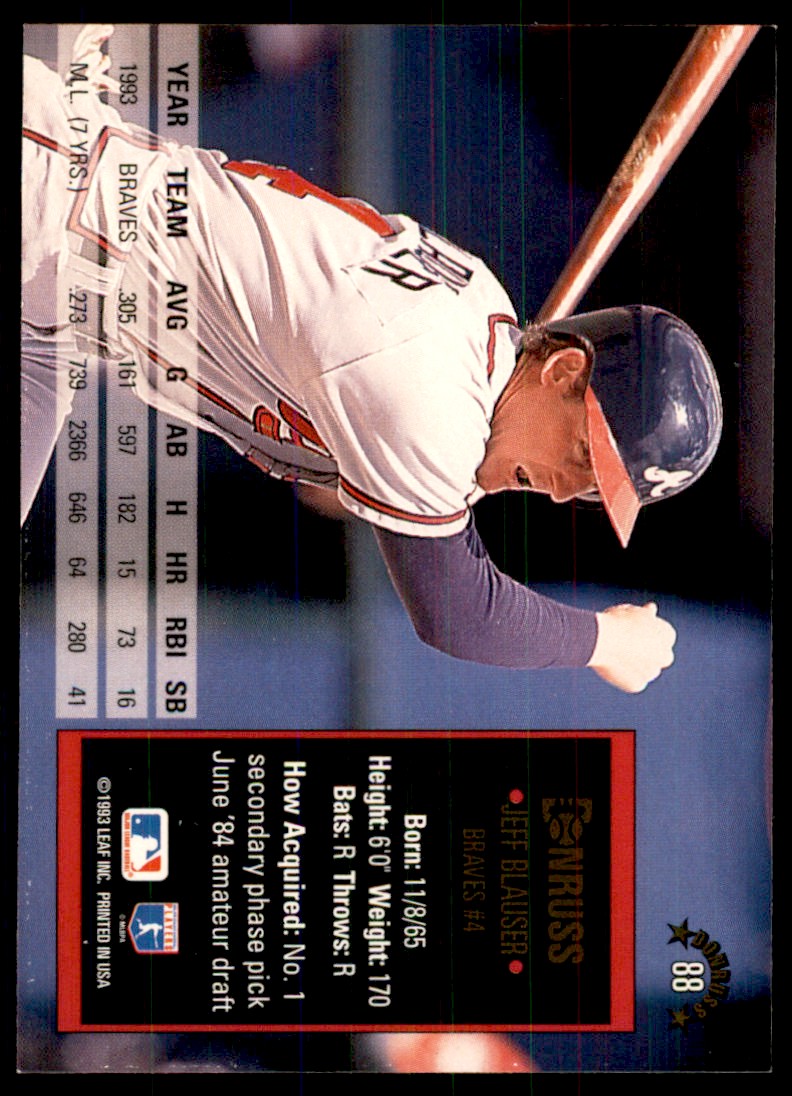 1994 Donruss Jeff Blauser #88 on Kronozio