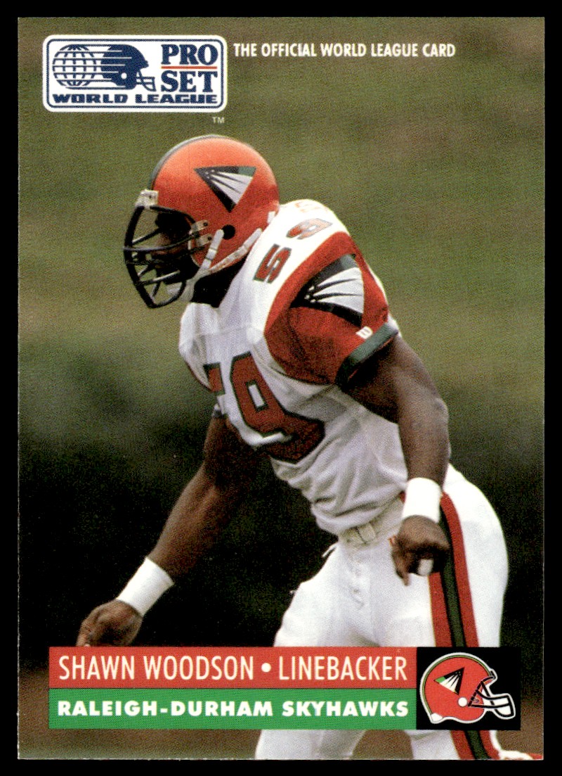 1991 Pro Set WLAF Shawn Woodson #130 on Kronozio
