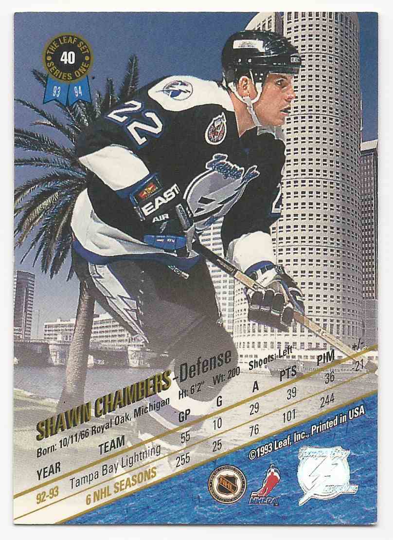 1993-94 Leaf Shawn Chambers #40 on Kronozio