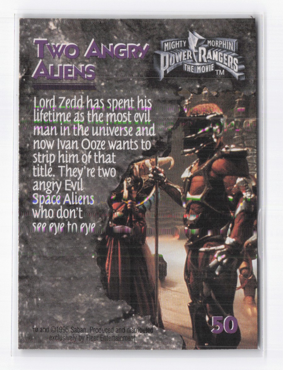 1995 Mighty Morphin Power Rangers, The Movie Fleer Two Angry Aliens #50 ...