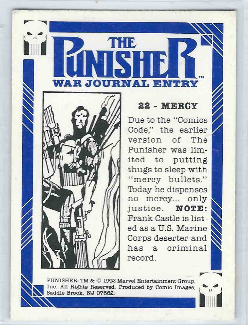 1992 Comic Images The Punisher Guts And Gun Powder Mercy #22 on Kronozio
