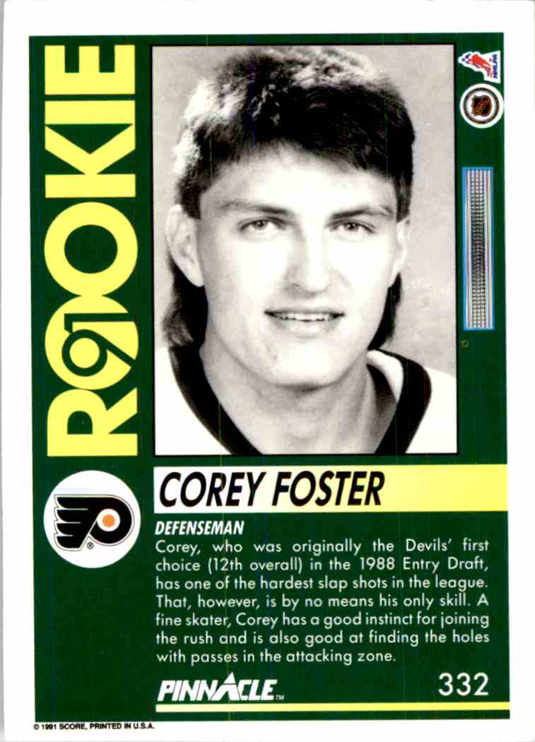 1991-92 Pinnacle Corey Foster #332 on Kronozio
