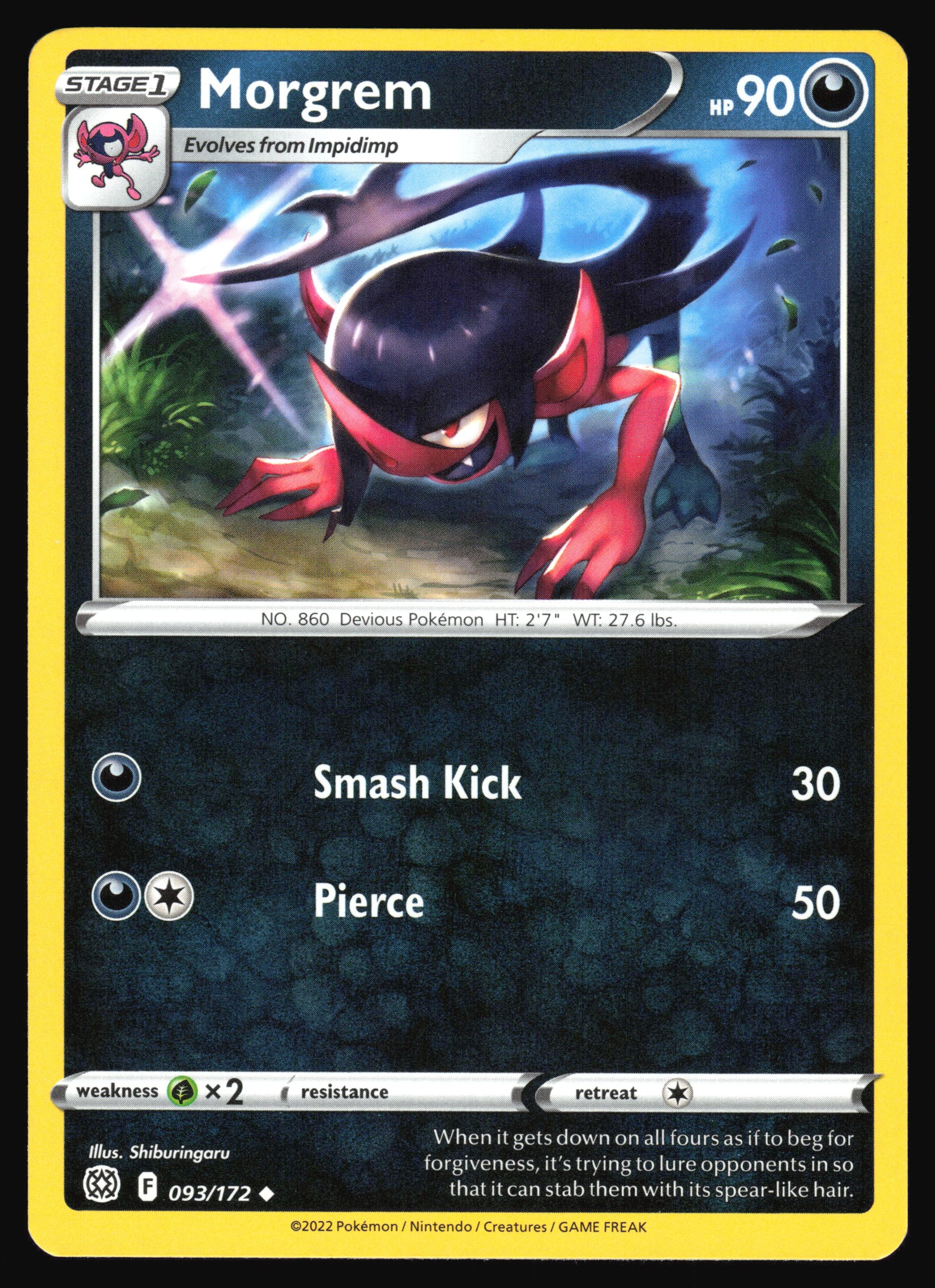 2022 Pokemon TCG Morgrem Brilliant Stars on Kronozio