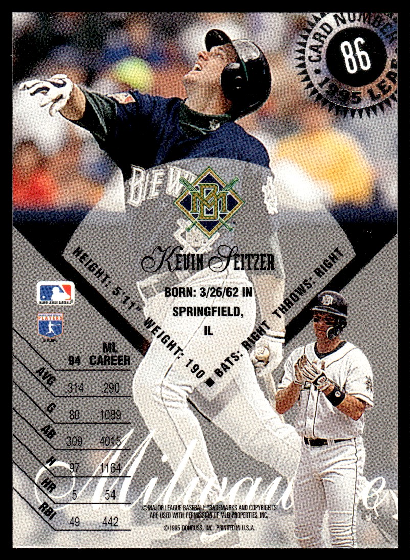 1995 Leaf Kevin Seitzer #86 on Kronozio