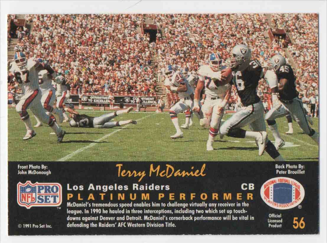 1991 Pro Set Platinum Terry McDaniel #56 on Kronozio
