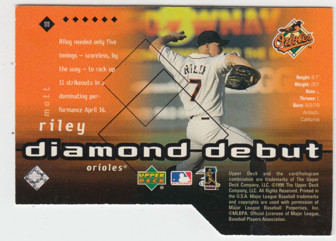 2000 Black Diamond Reciprocal Cut Matt Riley #111 on Kronozio