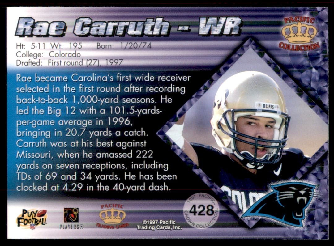 1997 Pacific Rae Carruth #428 on Kronozio