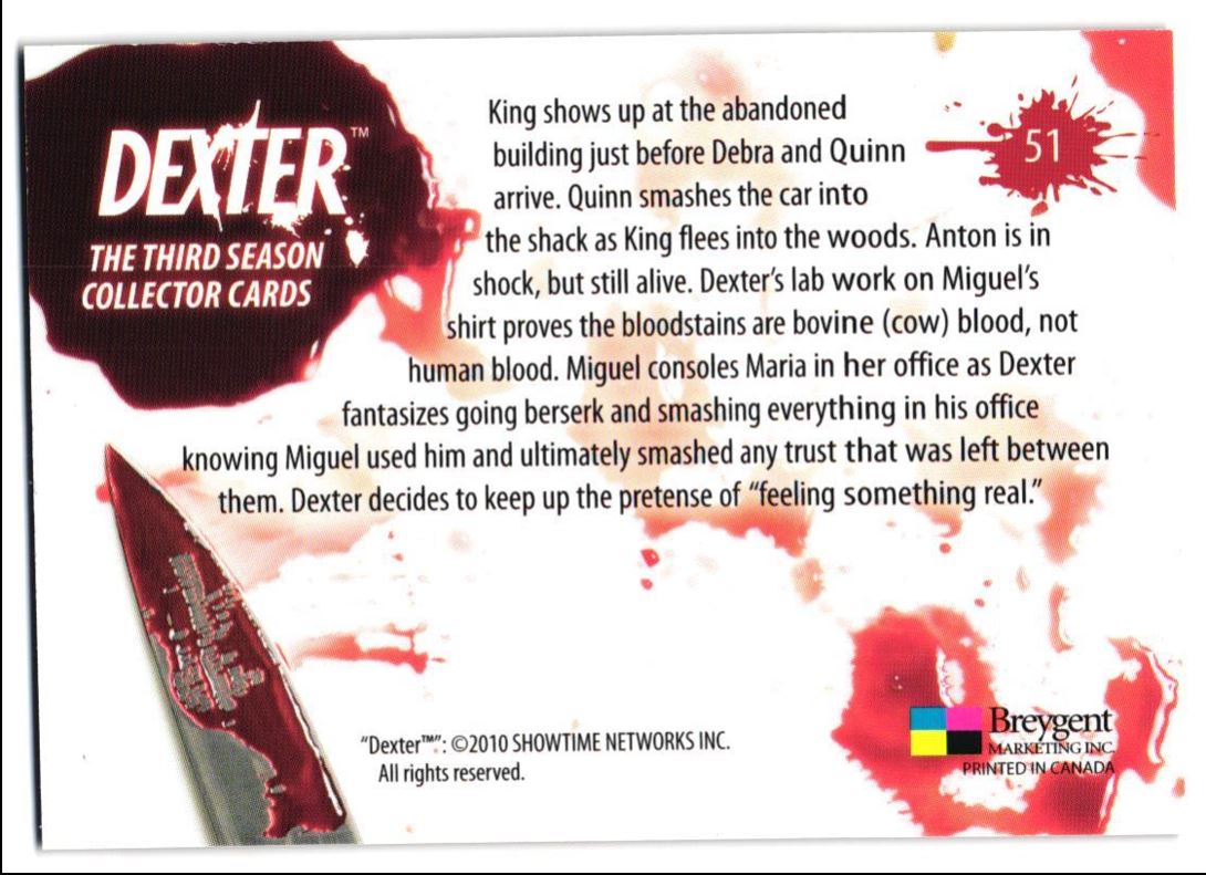 2010 Dexter Third Season 3 Breygent Collector Cards TV Scene #51 on ...