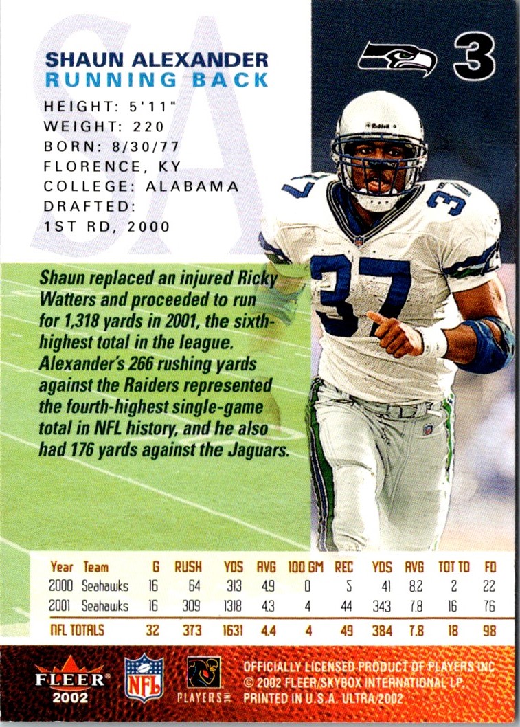 2001 Ultra Derrick Alexander #3 on Kronozio