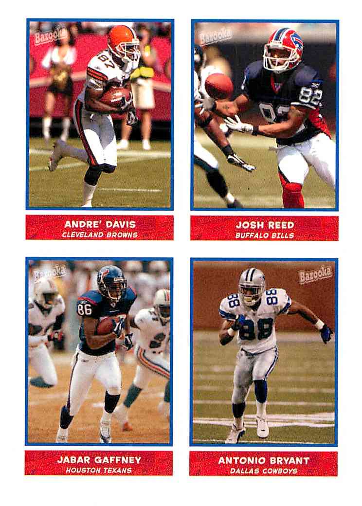 2004 Bazooka Stickers Andre' Davis, Josh Reed, Jabar Gaffney, Antonio ...