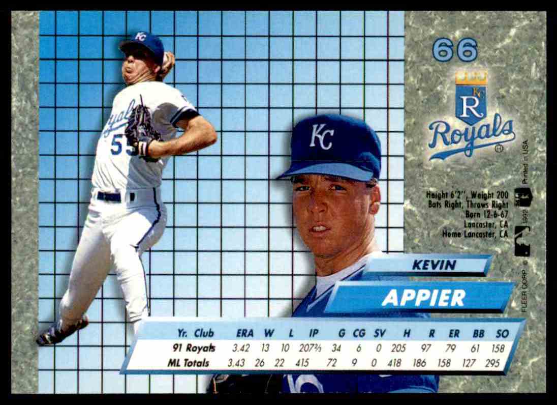1992 Fleer Ultra Kevin Appier #66 on Kronozio