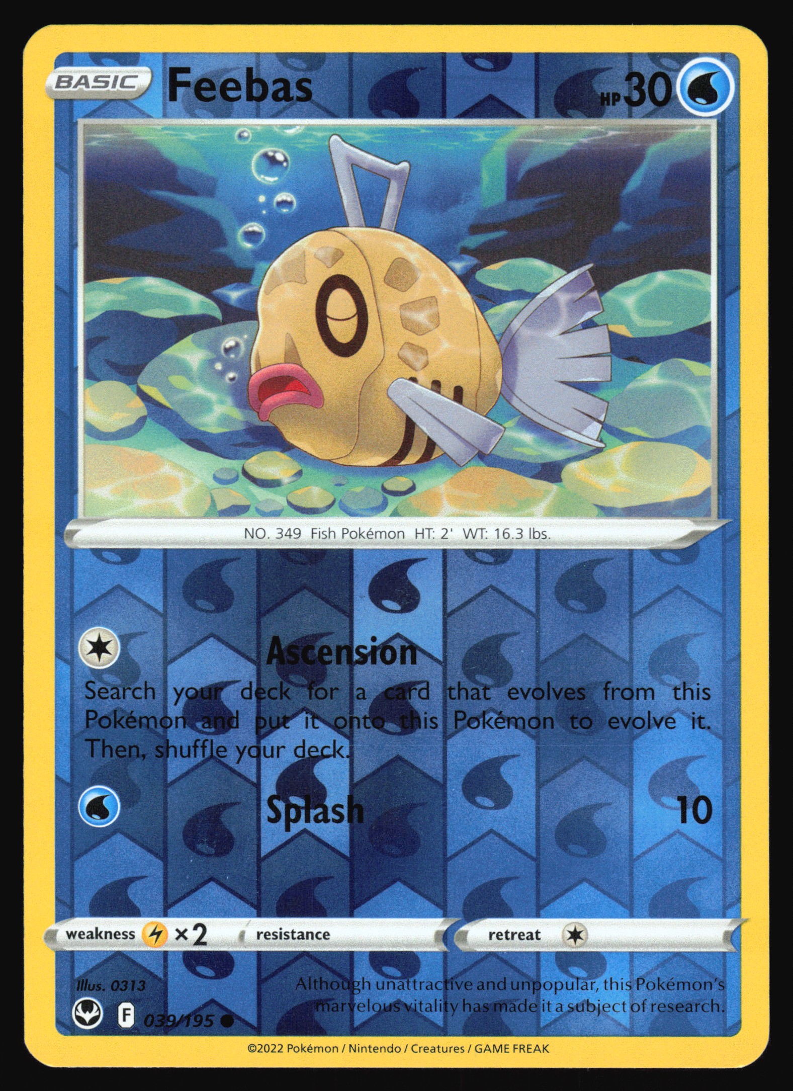 2022 Pokemon Silver Tempest Feebas on Kronozio