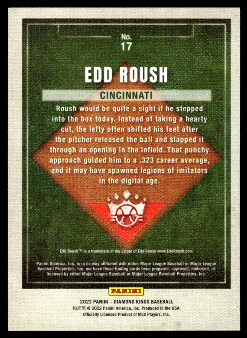 2022 Panini Diamond Kings Edd Roush #17 on Kronozio
