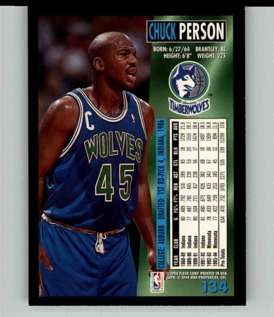 1994-95 Fleer Chuck Person #134 on Kronozio