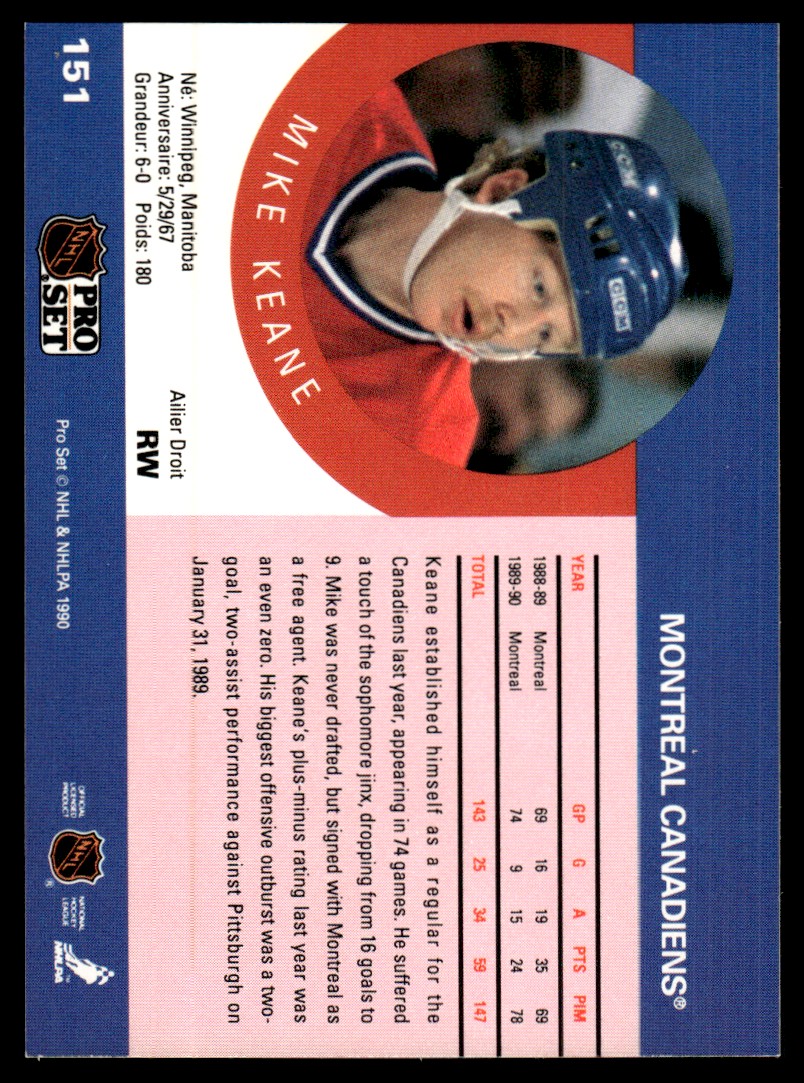 1990-91 Pro Set Mike Keane #151 on Kronozio