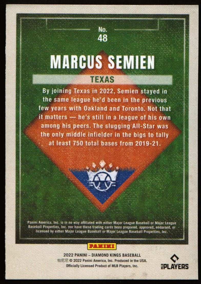 2022 Panini Diamond Kings Artist Proof Blue Marcus Semien #48 on Kronozio