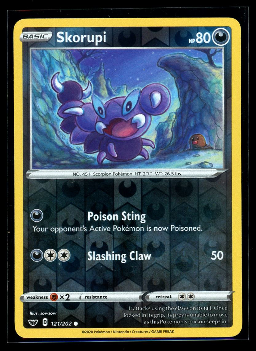 2020 Sword & Shield Skorupi #121 on Kronozio