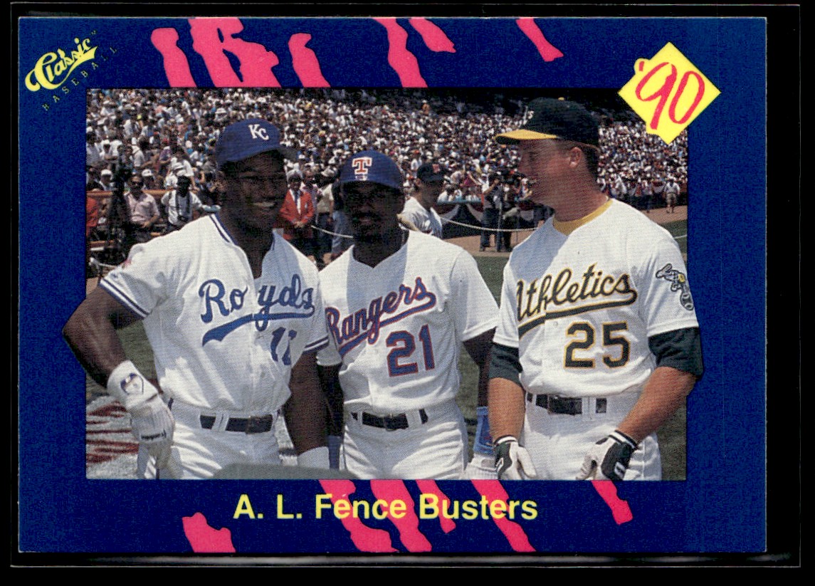 1990 Classic Blue Baseball A.L. Fence Busters Bo Jackson/ Mark McGwire ...