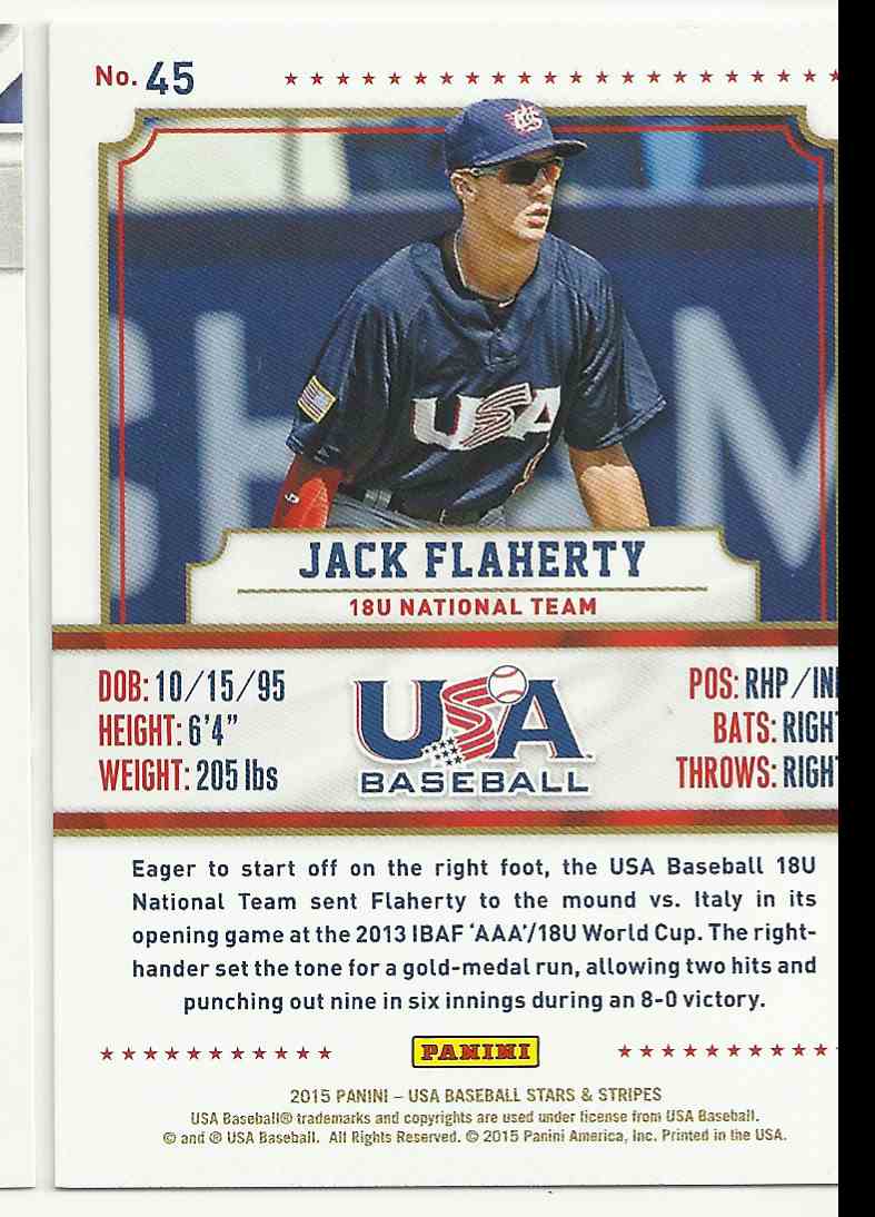 2015 Panini USA Baseball Stars And Stripes Jack Flaherty #45 on Kronozio