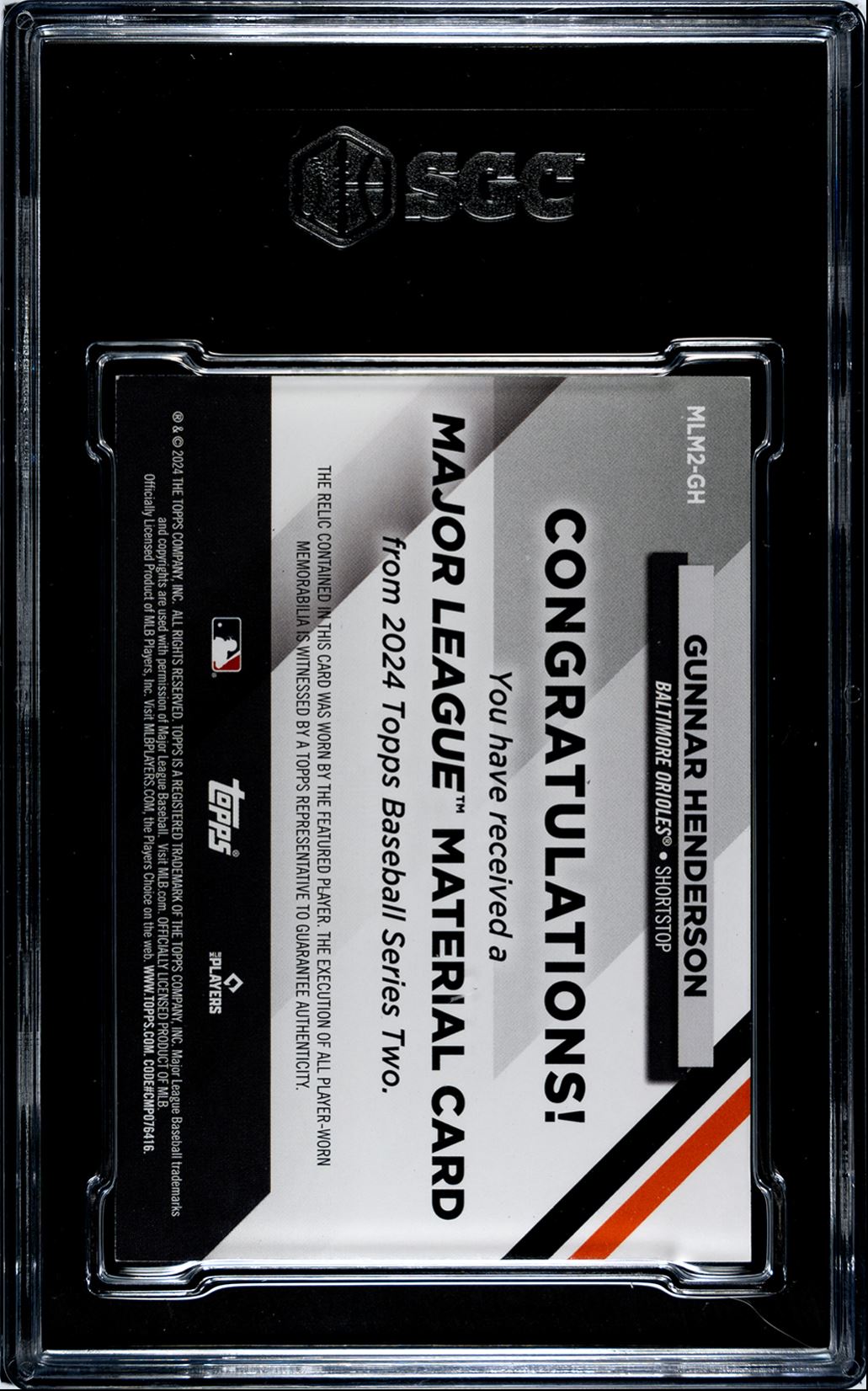 2024 Topps Major League Material Gunnar Henderson #MLM2-GH on Kronozio