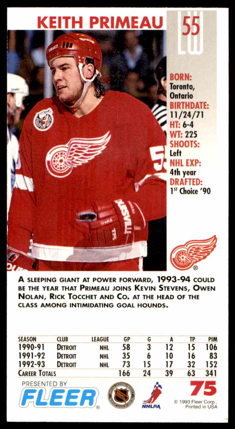 1993-94 Fleer Power Play Keith Primeau #75 on Kronozio