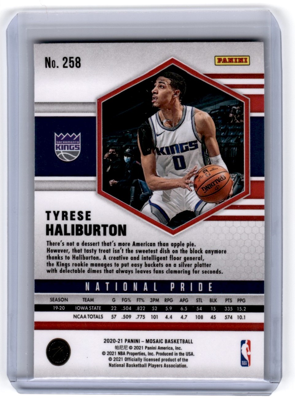 2021-22 Panini Mosaic Tyrese Haliburton #258 on Kronozio