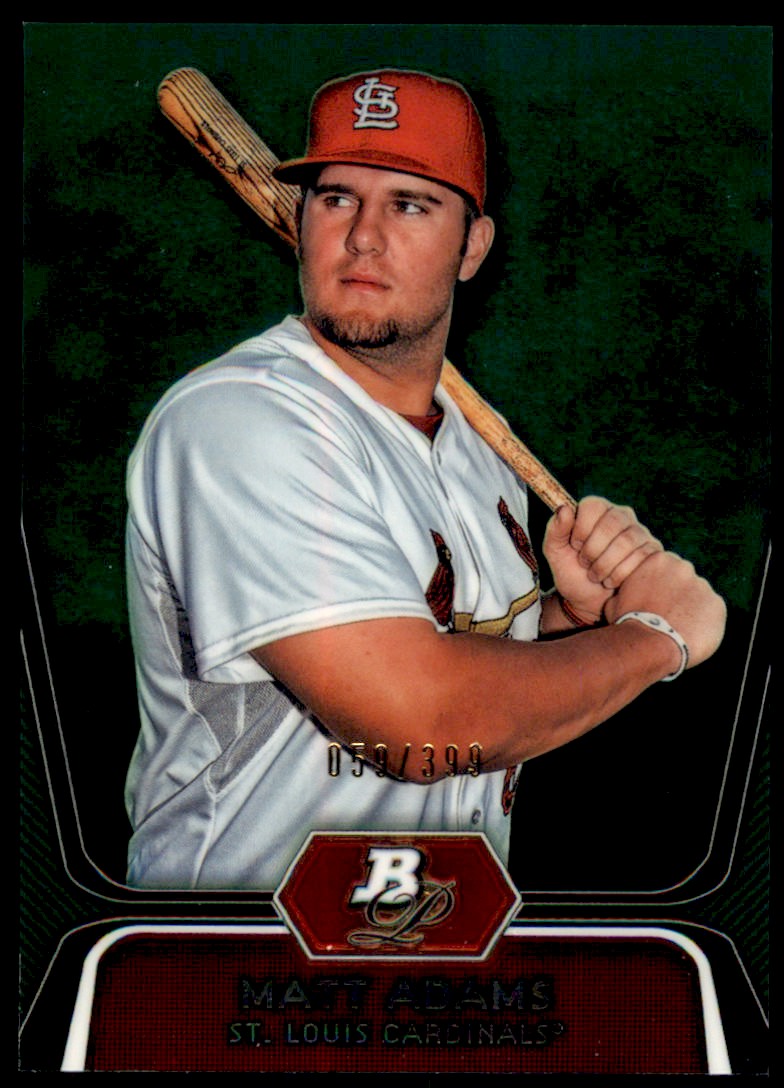 2012 Bowman Platinum Prospects Green Refractors Matt Adams #BPP1 on ...