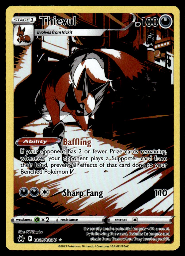 2023 Sword & Shield Series - Crown Zenith - Galarian Gallery Thievul # ...