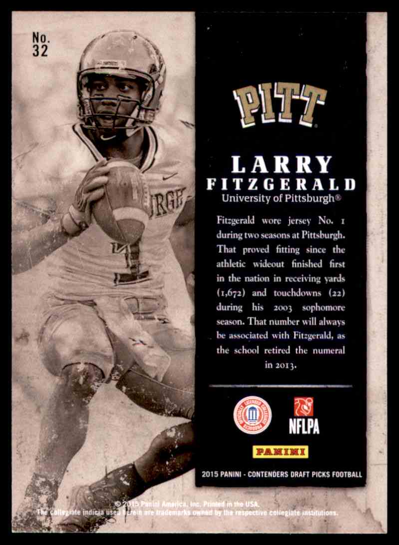 2015 Panini Contenders Draft Picks Old School Colors Larry Fitzgerald ...