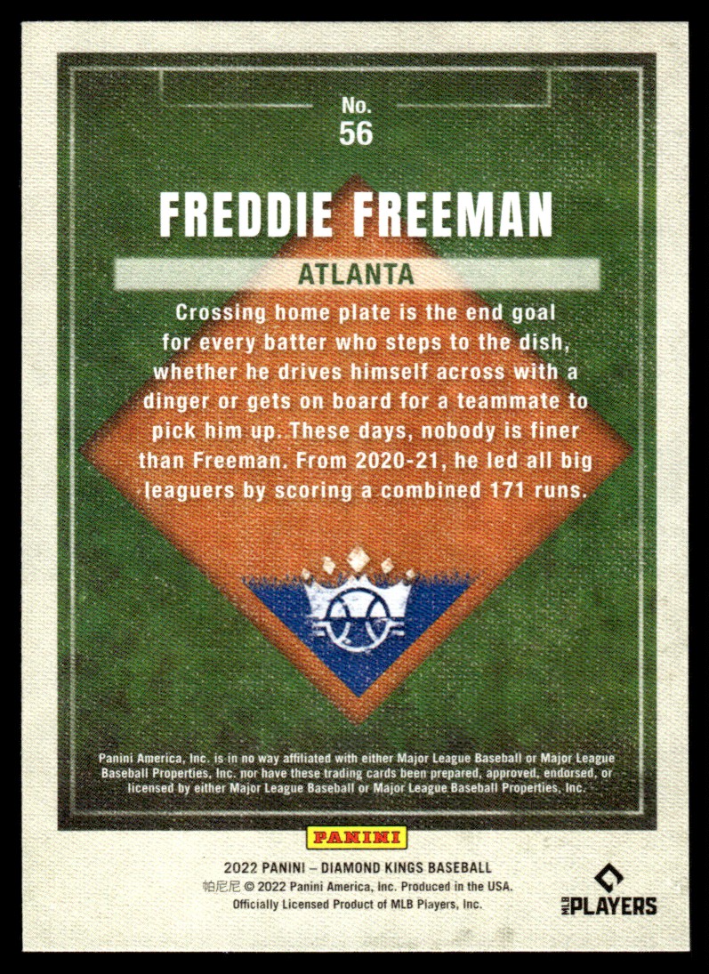 2022 Panini Diamond Kings Freddie Freeman #56 on Kronozio