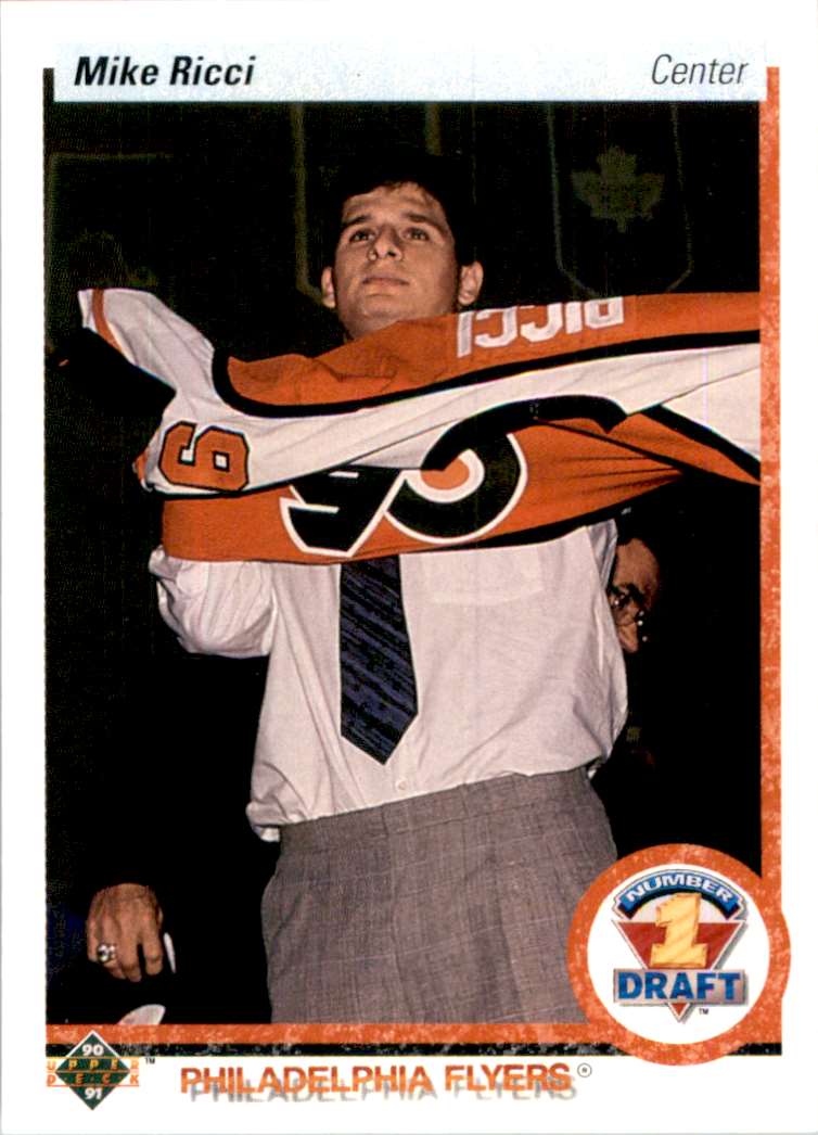 1990-91 Upper Deck Mike Ricci RC #355 on Kronozio