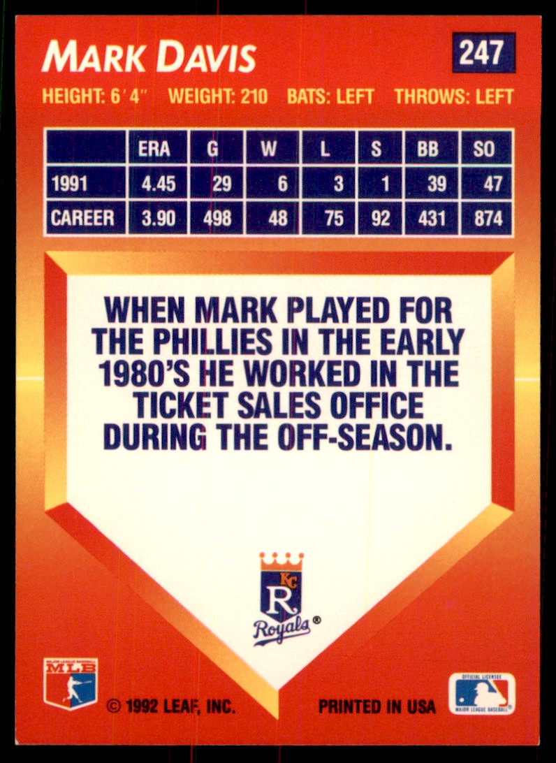 1992 Triple Play Mark Davis #247 on Kronozio