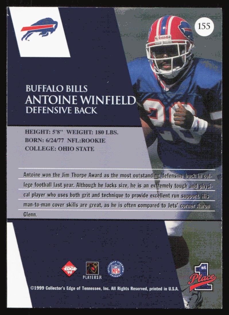 1999 Collector's Edge First Place Antoine Winfield #155 on Kronozio